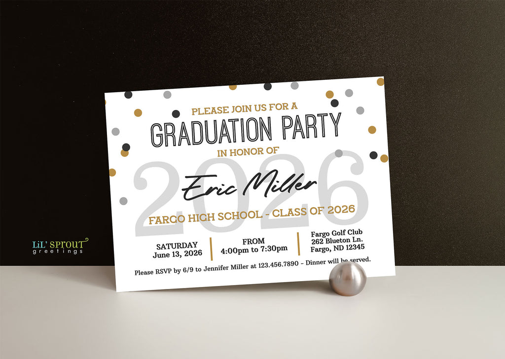 Open House Graduation Party Invitation | Lil' Sprout Greetings