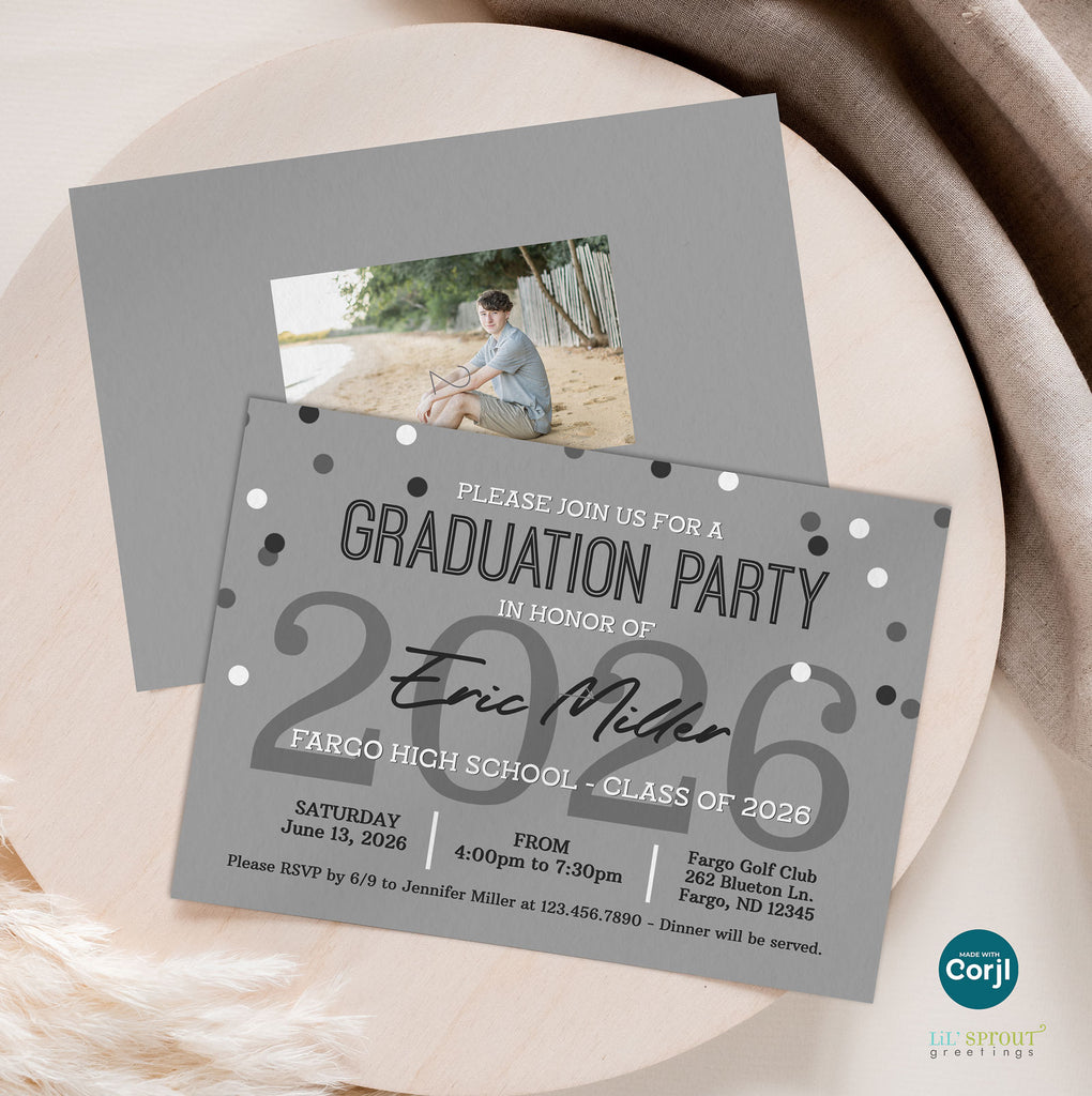 Open House Graduation Party Invitation | Lil' Sprout Greetings