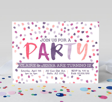 Joint Birthday Party Invitations for 2, 3 or 4 children – Page 2 – Lil ...